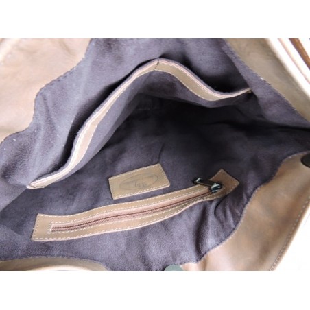 Large camel colored leather bucket bag | Madame Framboise