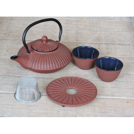 Cast iron brick teapot - enamelled interior | Madame Framboise